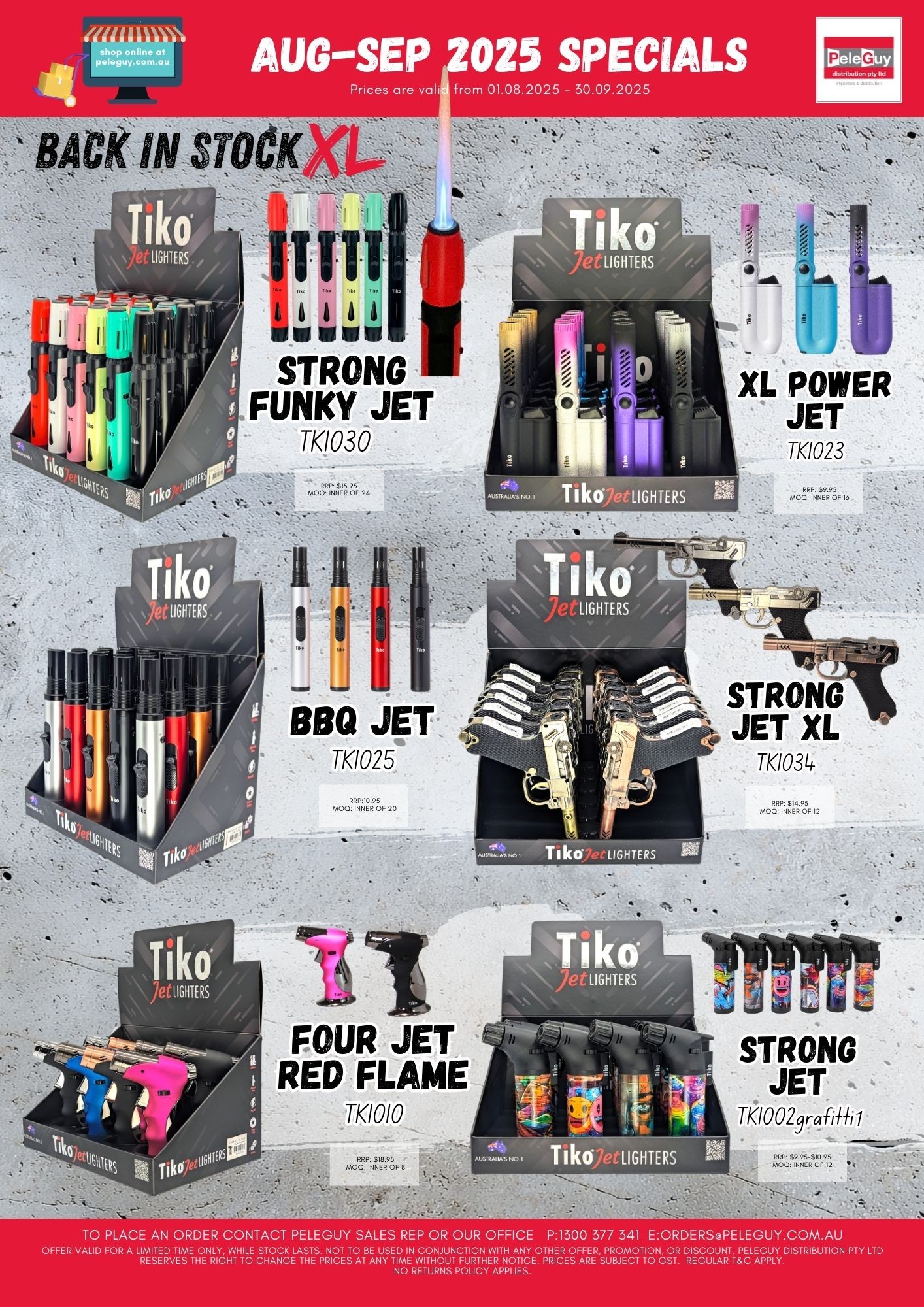 Tiko Jet Lighters PeleGuy Distribution Pty Ltd 1300 377 341