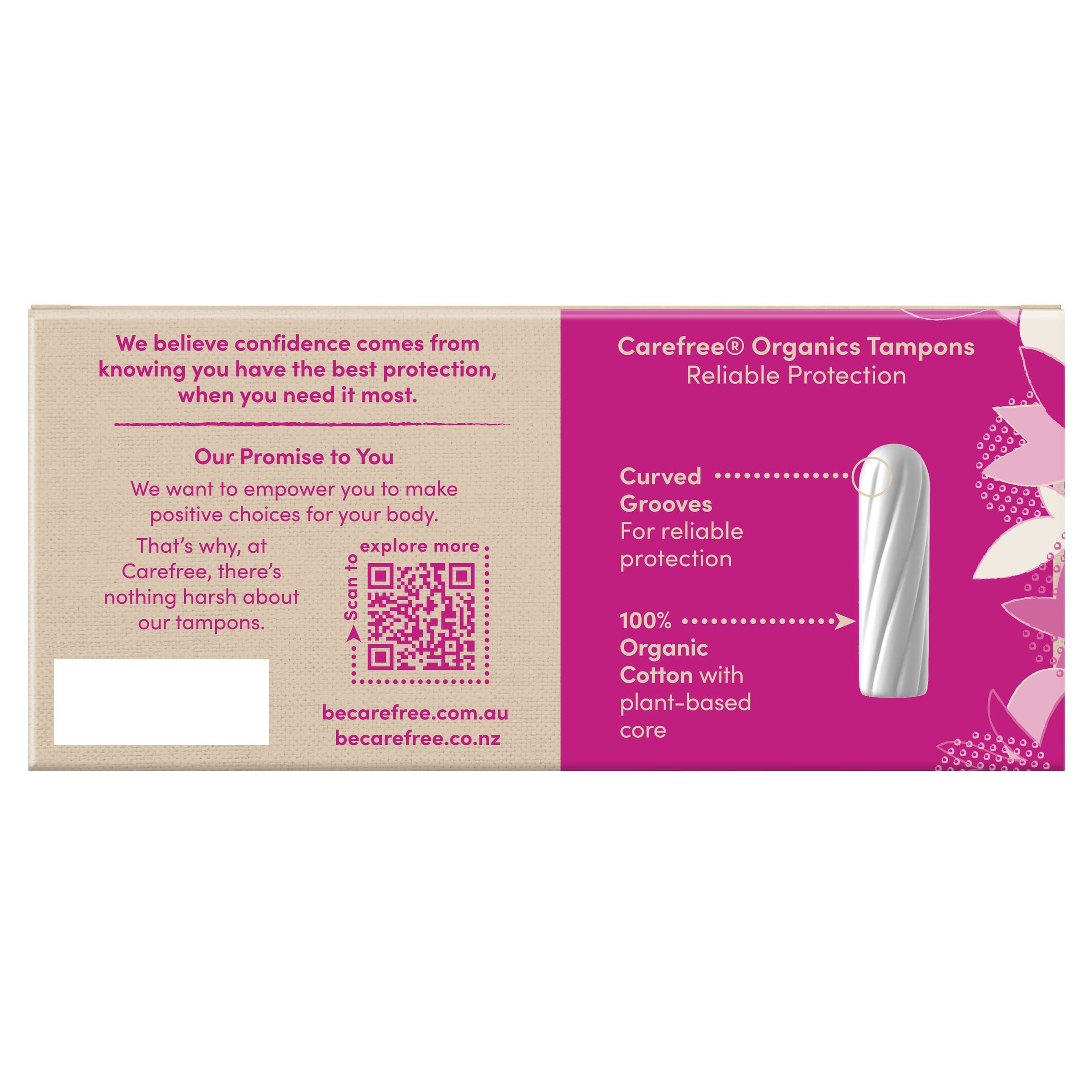 Carefree Tampons Organics SUPER 16pk PeleGuy Distribution Pty Ltd 1300 377 341