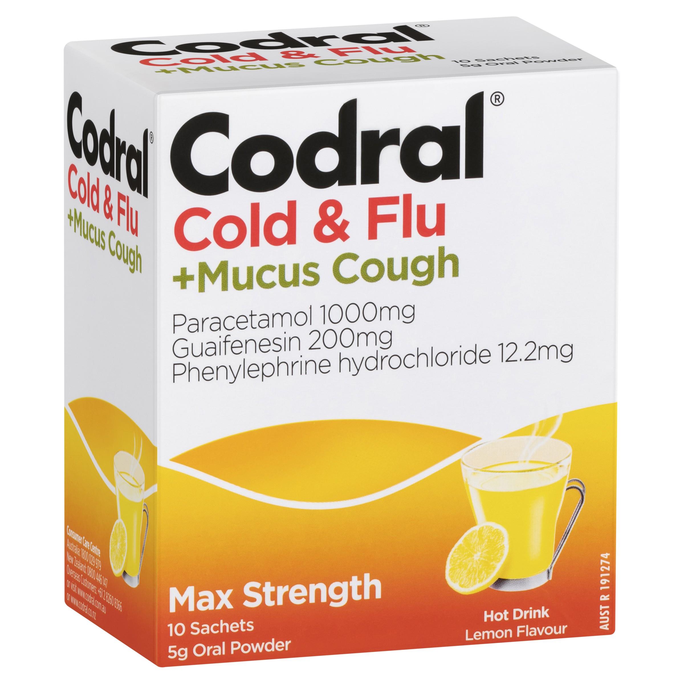Codral Cold & Flu MUCUS 10sach PeleGuy Distribution Pty Ltd 1300 377 341