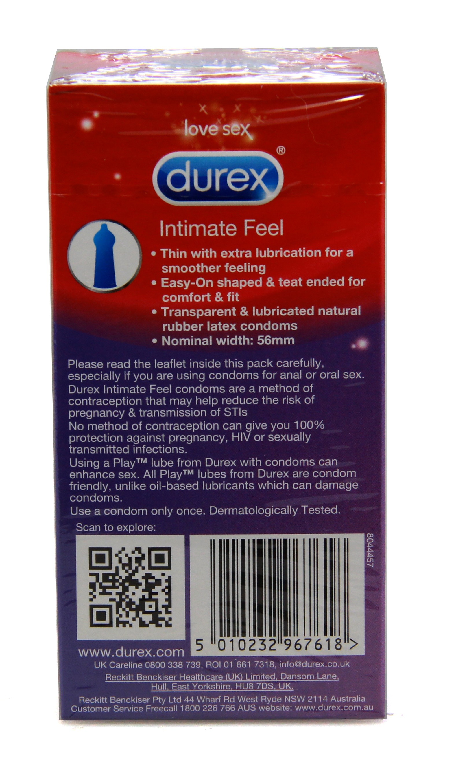 Durex 12pk Intimate Feel PeleGuy Distribution Pty Ltd 1300 377 341
