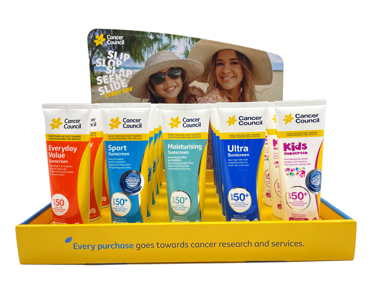 Sunscreen Display 25pcs MIX PeleGuy Distribution Pty Ltd 1300 377 341