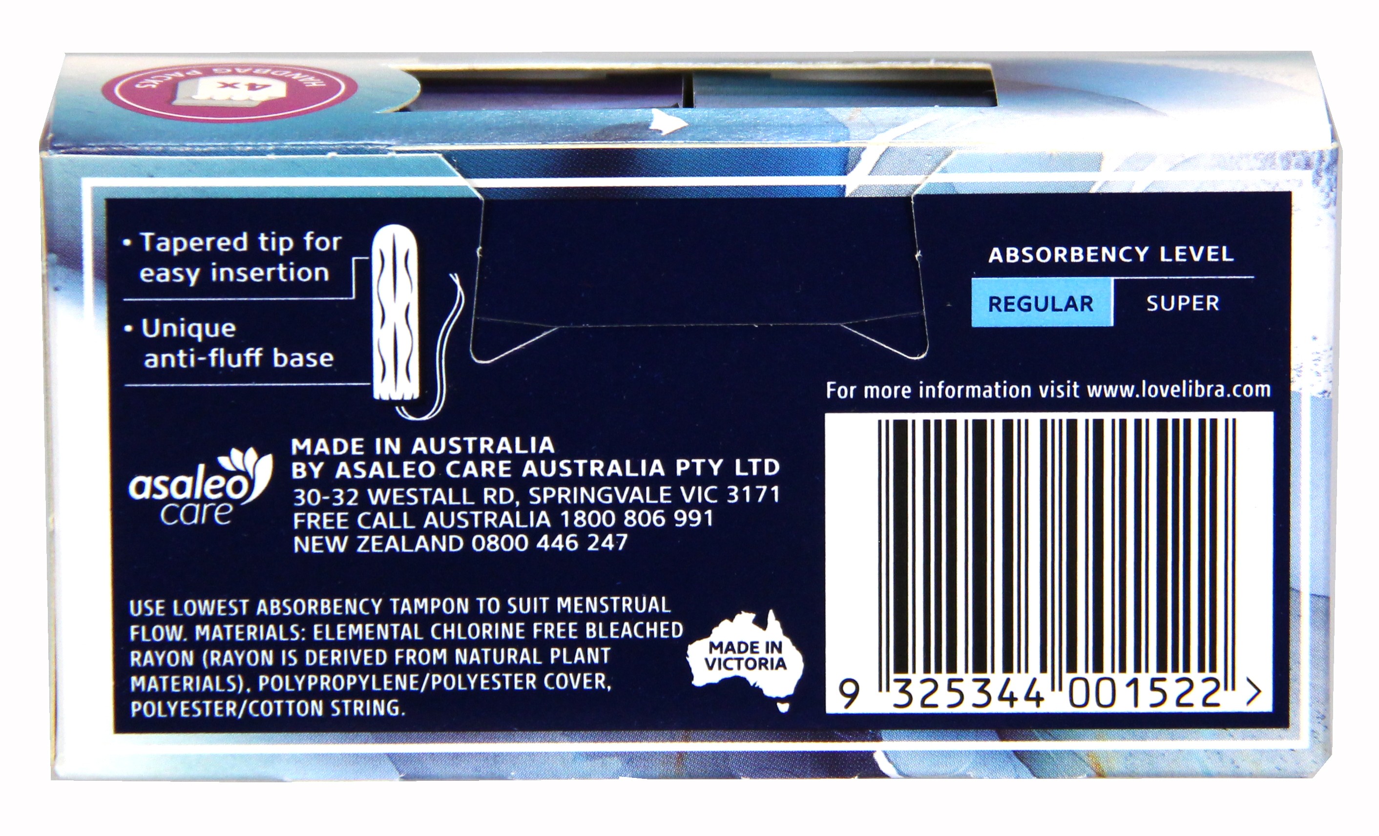 Libra Tampons REG 16pk Purse PeleGuy Distribution Pty Ltd 1300 377 341