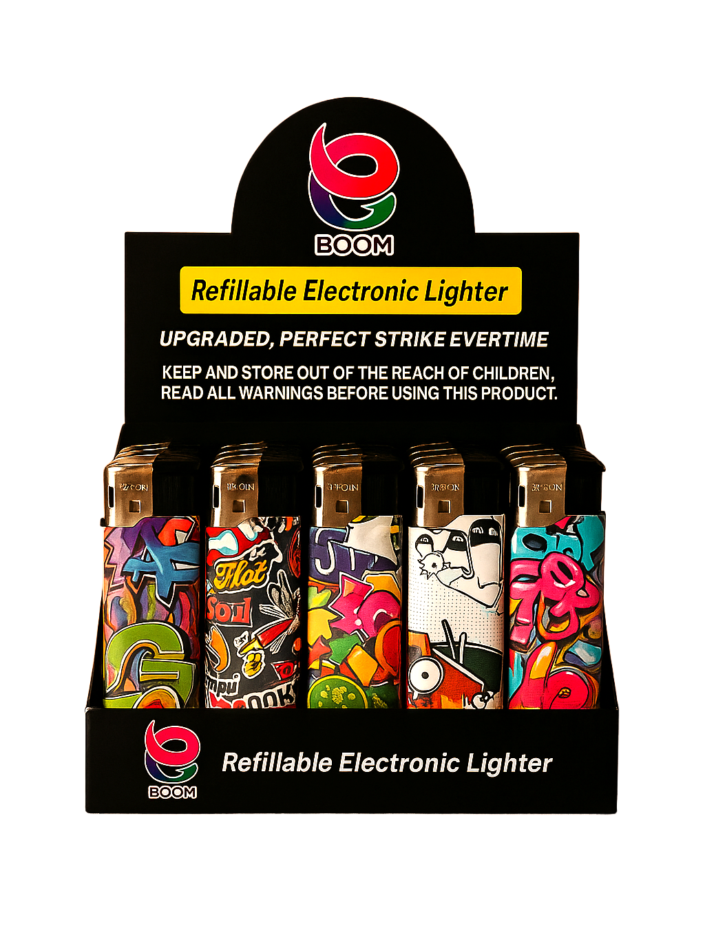 Boom Electric Lighter GRAFFITI 50PK PeleGuy Distribution Pty Ltd 1300 377 341