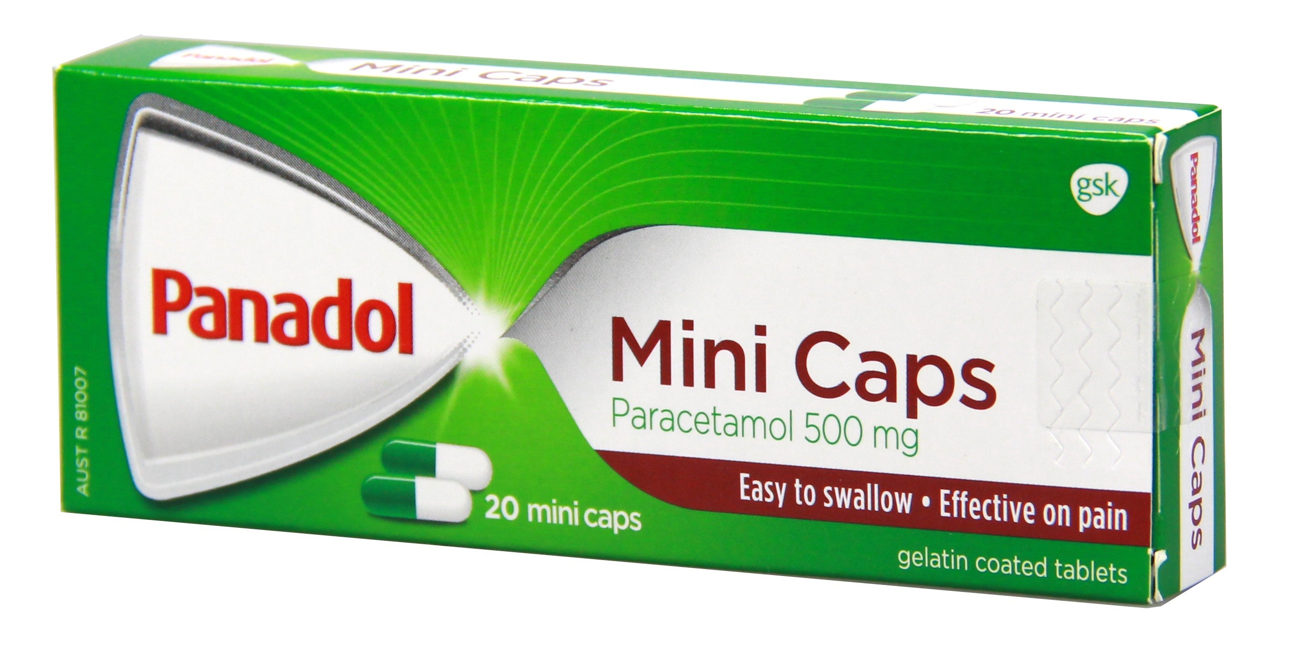 Panadol 20pk Mini Caps PeleGuy Distribution Pty Ltd 1300 377 341