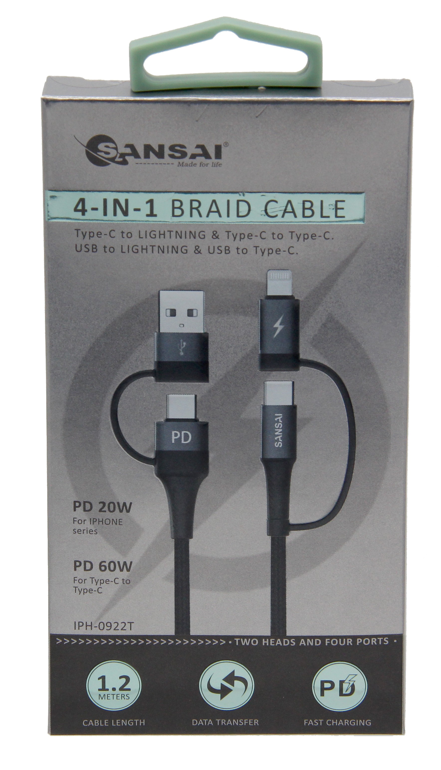4-IN-1 Braided Cable PD 60W - Products PeleGuy Distribution Pty Ltd ...