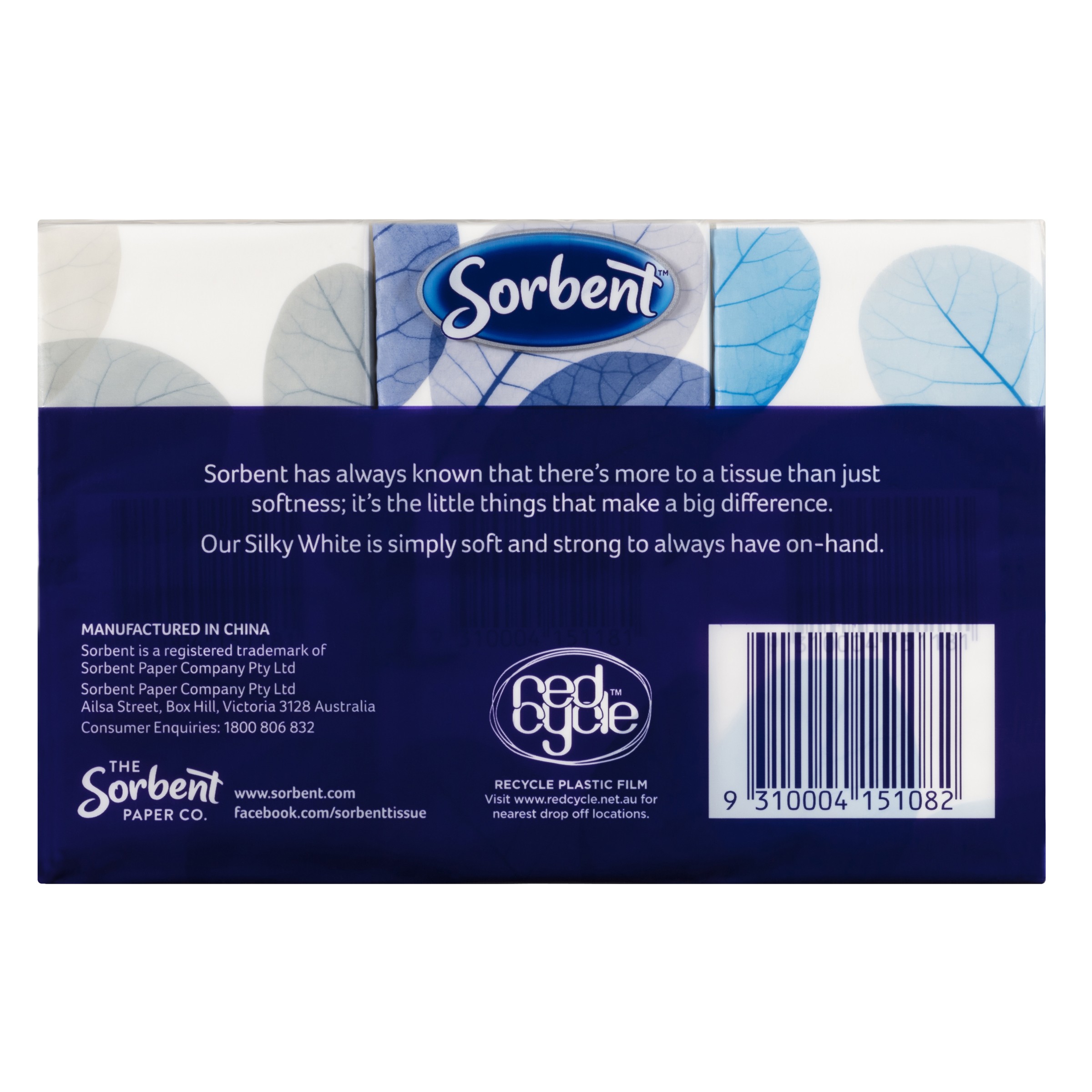 Sorbent Silky Tissues 12pk PeleGuy Distribution Pty Ltd 1300 377 341