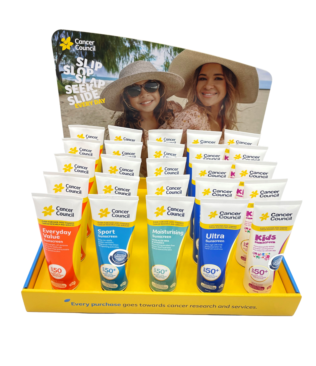 Sunscreen Display 25pcs MIX PeleGuy Distribution Pty Ltd 1300 377 341