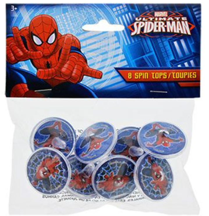 Ultimate Spiderman Spin tops PeleGuy Distribution Pty Ltd 1300 377 341